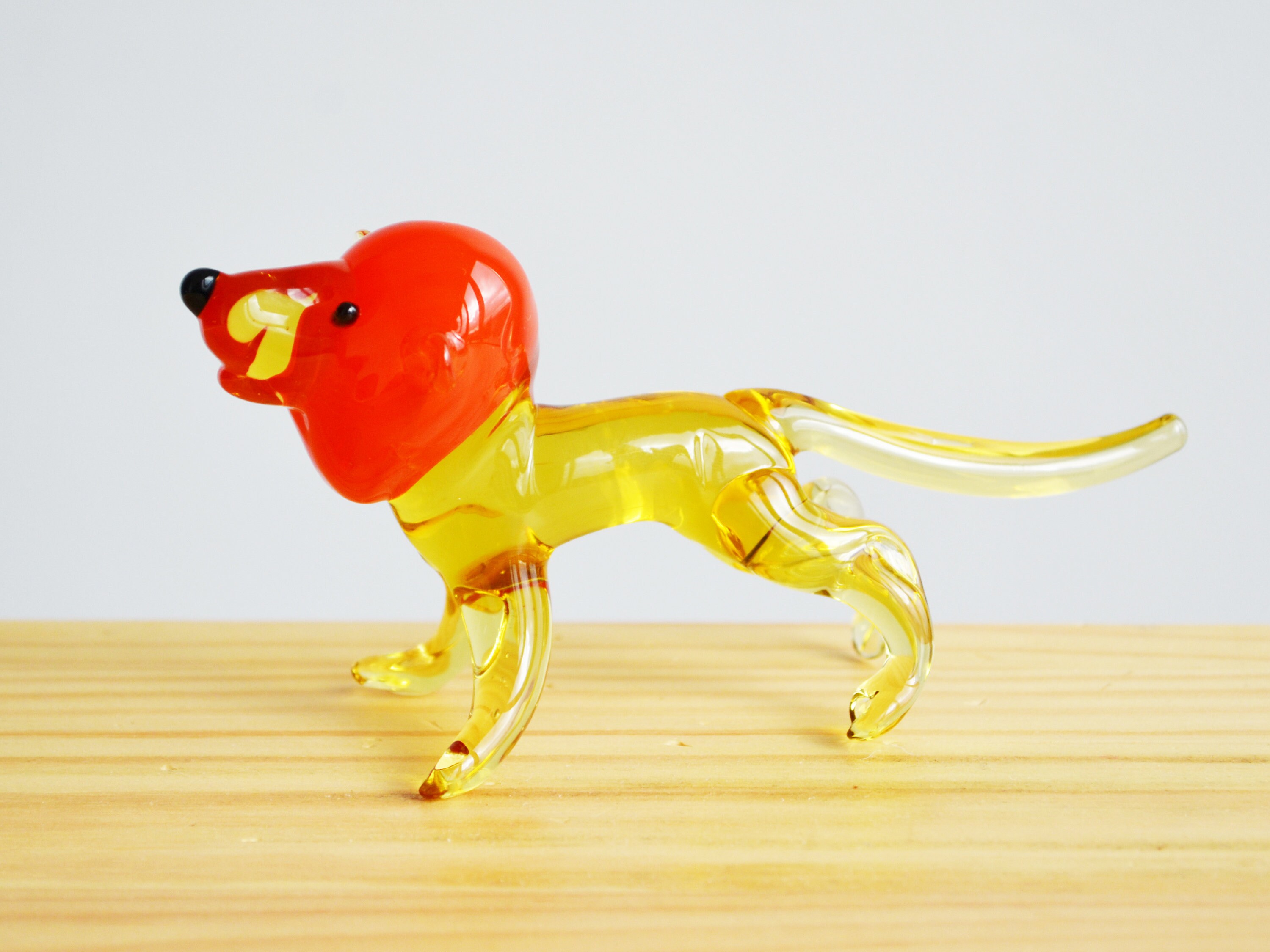Art Glass Lion Figurine Animals Blown Glass Lion Sculpture - Etsy