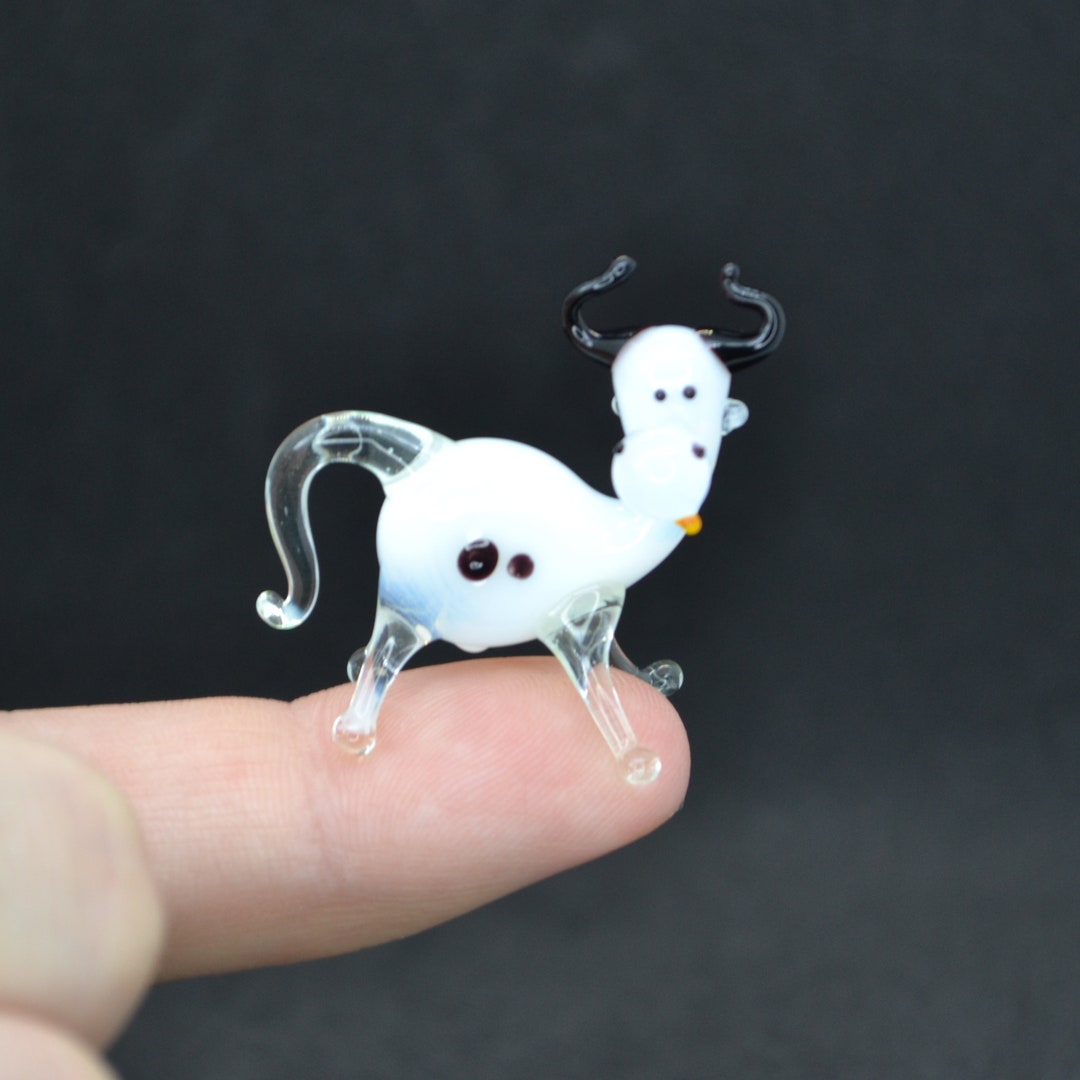 Mini Glass Cow Micro Glass Cow Doll House Cow Tiny Miniature - Etsy
