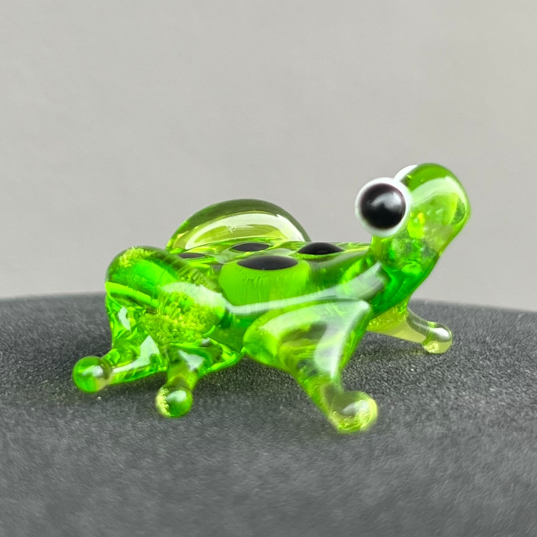 Miniature Glass Frog Statue Figurine Blown Glass Frog Mini Glass Frog ...