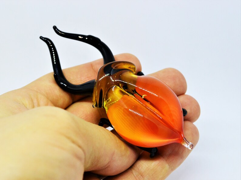 Red Glass Bug Figurine Animals Bug Miniature Artglass Blown - Etsy