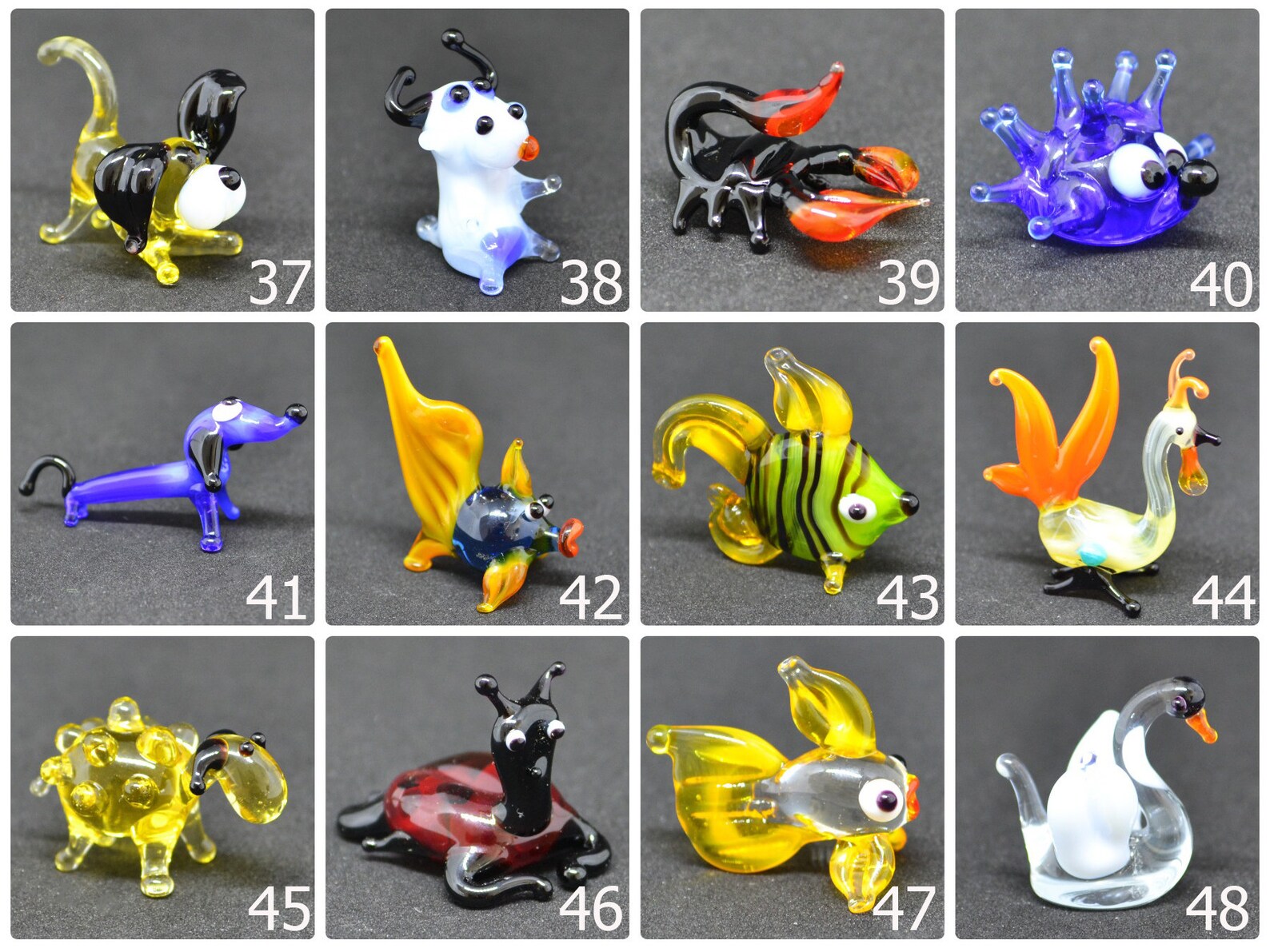 Small Glass Animals Figurine Tiny Little Glass Dollhouse - Etsy