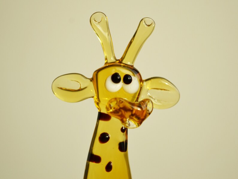 Blown Glass Giraffe Figurine Animals Glass Giraffe Miniature Art Glass ...