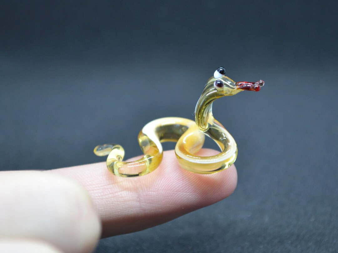 Art Glass Snake Statue Figurine Blown Glass Snake Statue Micro Glass ...