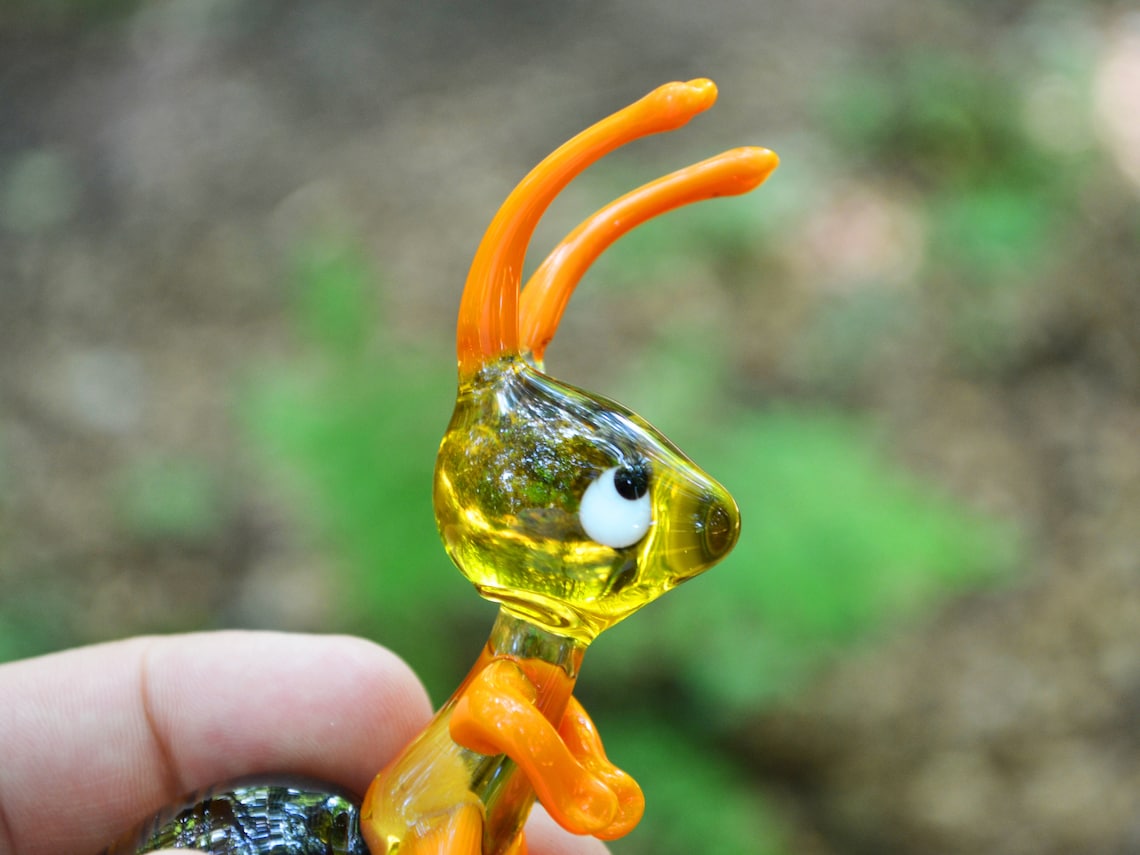 4 Glass Ant Figurine Glass Ant Collectible Figure Orange - Etsy