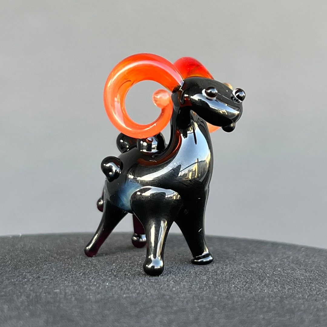 Mini Glass Goat Micro Glass Goat Doll House Goat Tiny Miniature Small ...