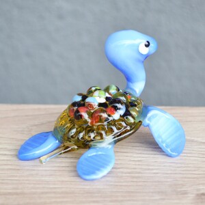Blue Glass Turtle Figurine Animals Glass Turtles Sculpture Art Glass ...