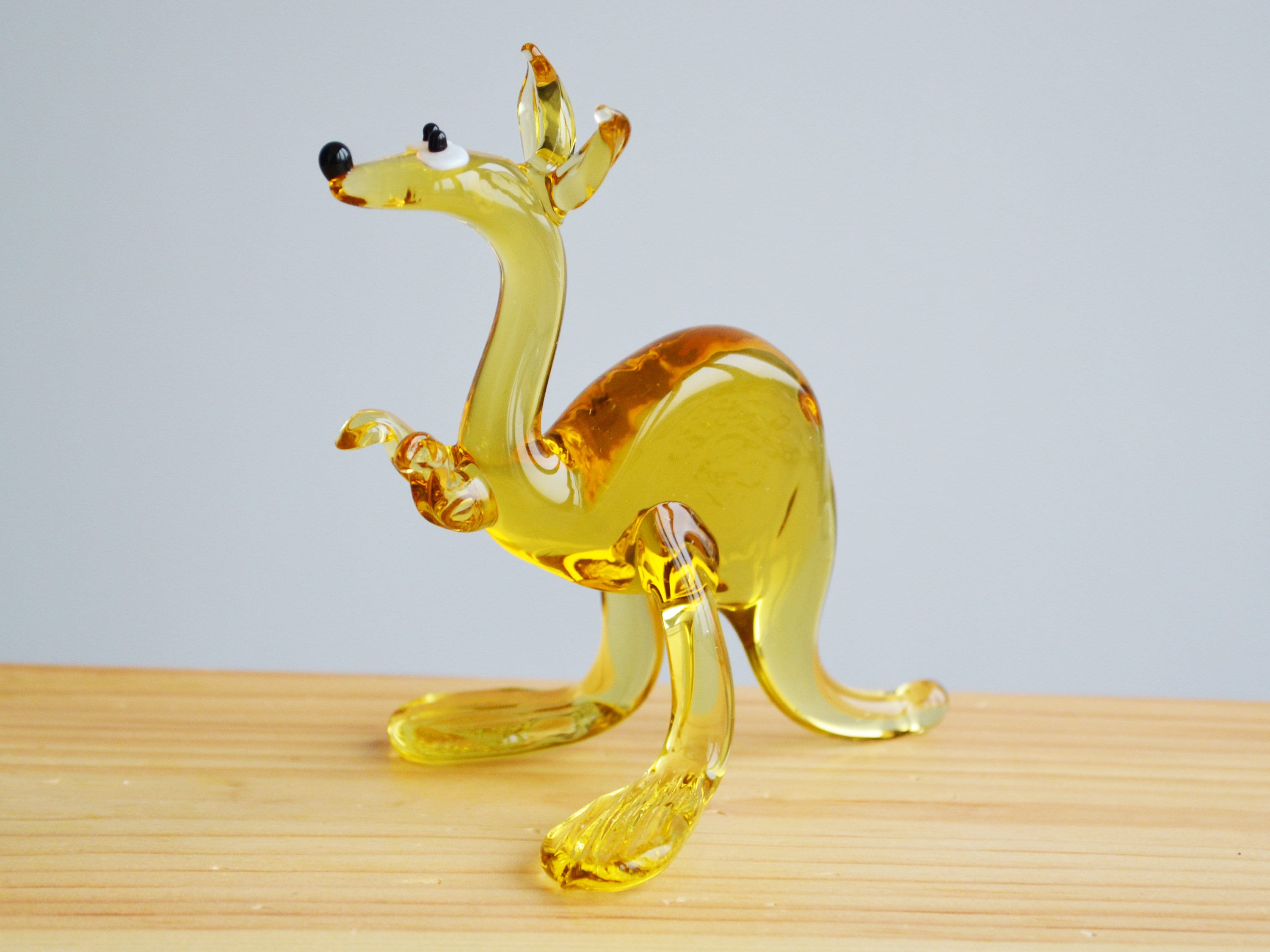 Yellow Glass Kangaroo Figurine Blown Kangaroo Sculpture - Etsy UK