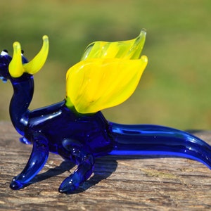Collectible Dragon Glass Figurines Dragon Sculpture Artisan | Etsy