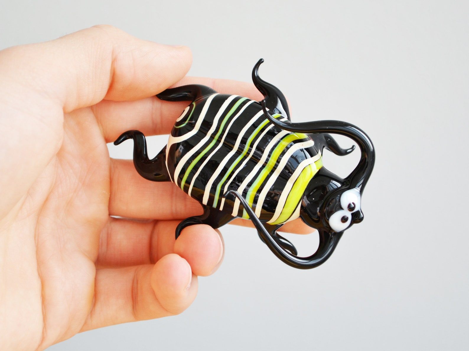 Black Glass Bug Figurine Glass Bug Miniature Art Glass Blown - Etsy