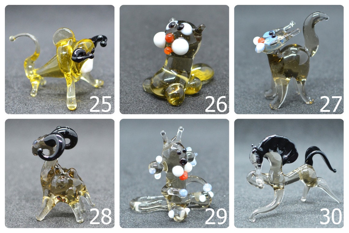 Small Glass Figurines Animals Miniature Mini Glass Animals - Etsy