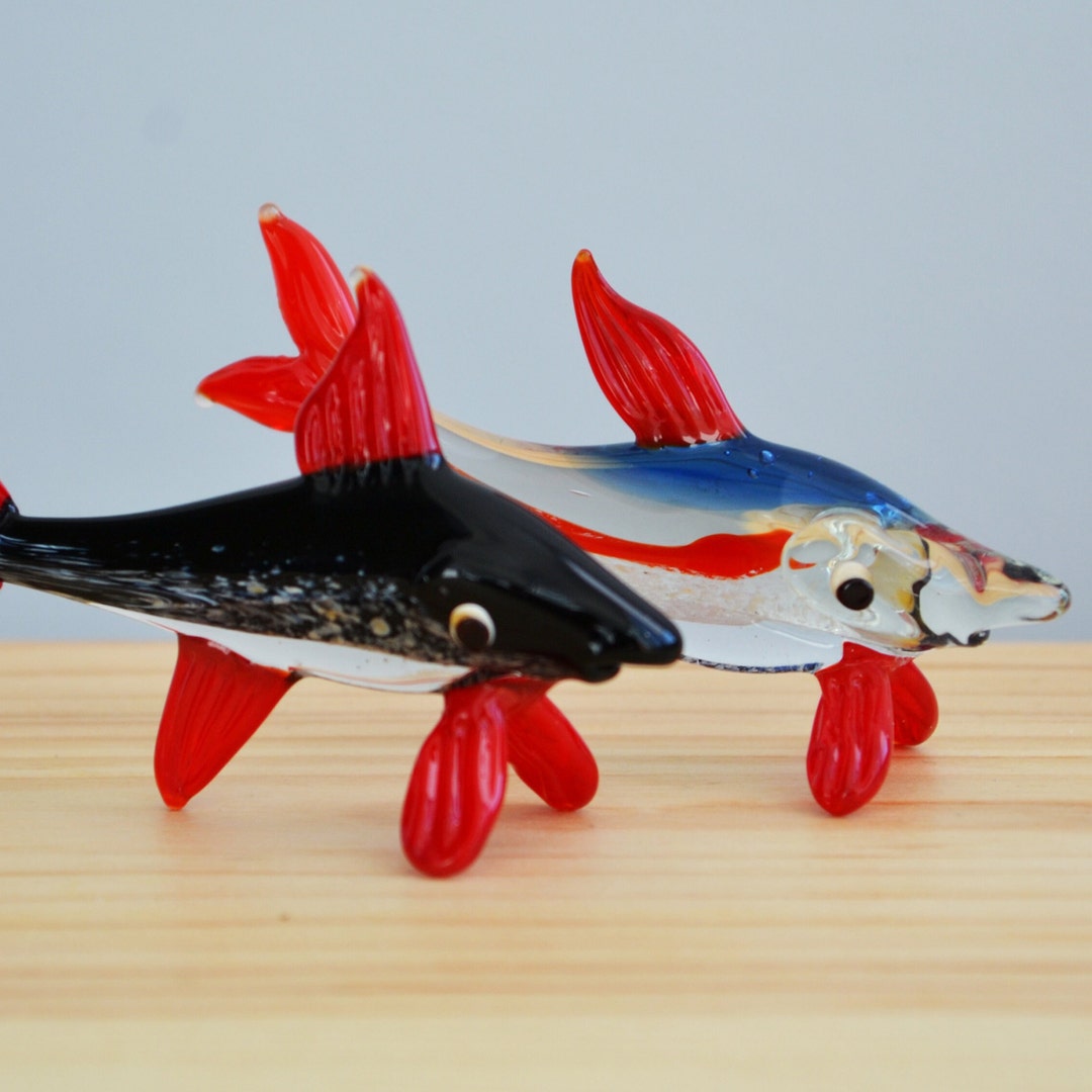 Art Glass Fish Toys Murano Animals Tiny Small Figure Glass Sculpture ...