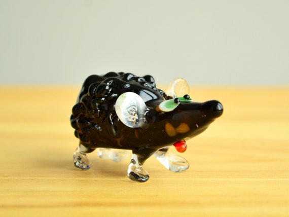 Glass Hedgehog Figurine Animals Glass Hedgehog Sculpture Art | Etsy