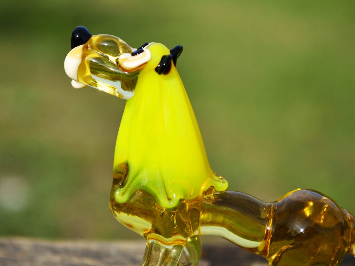 Blown Glass Lion Collectible Figures Lion Glass Colorful | Etsy