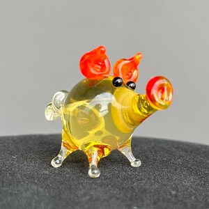 Blown Glass Pig Small Pig Sculpture Mini Glass Pig Ornament Pig Doll ...