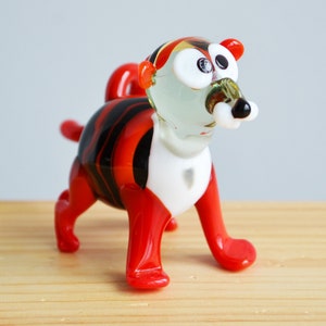 Red Tiger Glass Figurine Hand Blown Tiger Animals Glass Tiger Sculpture ...