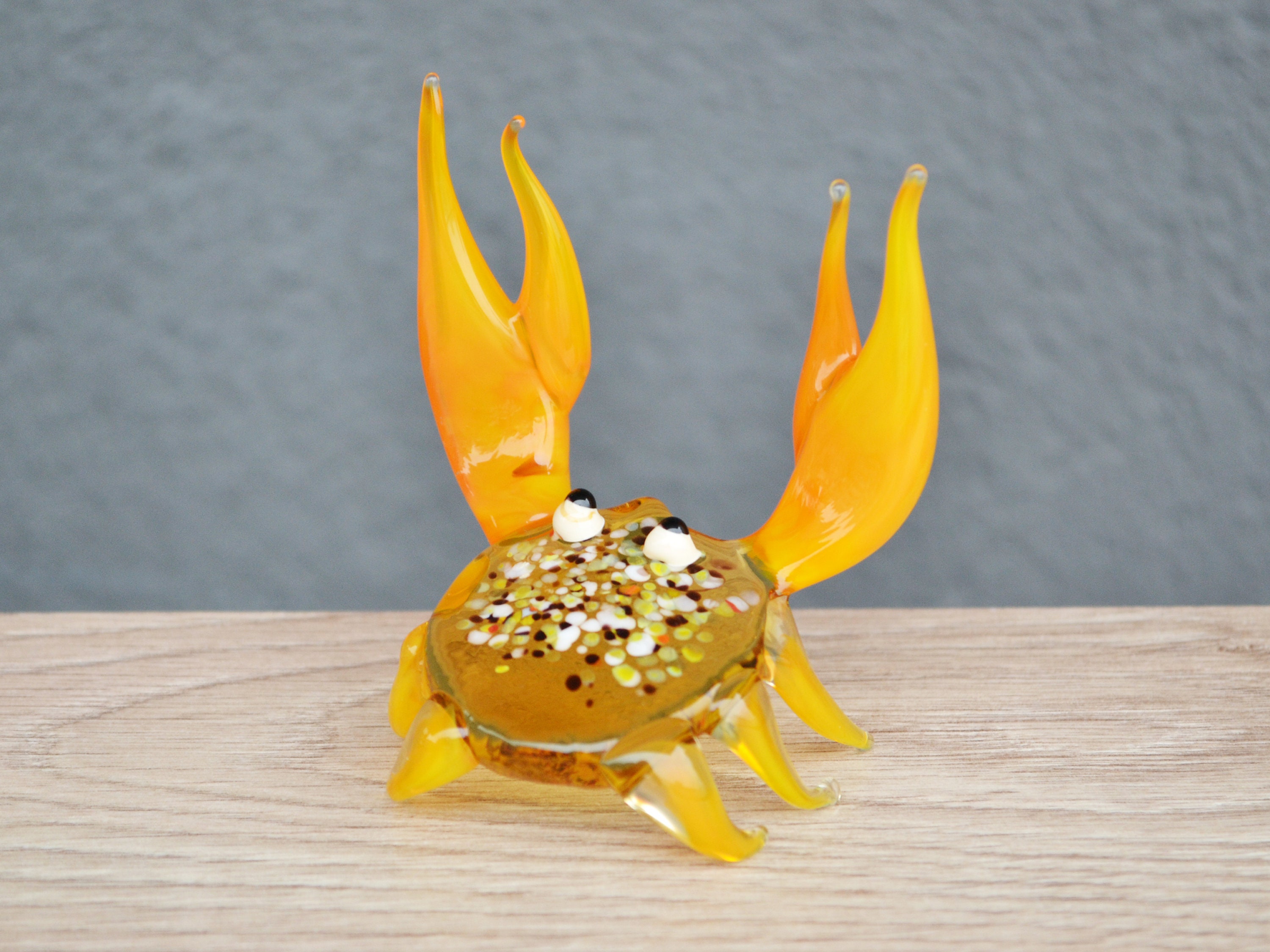 Orange Glass Crab Figurine Animals Glass Crab Shelf Decor Art - Etsy