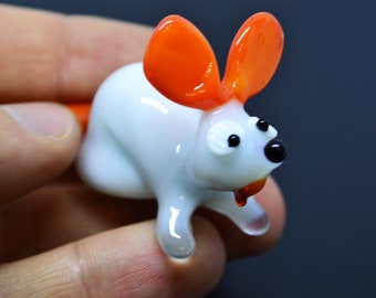 Glass Mouse Sculpture Mouse Figurines Miniature Murano Mice | Etsy