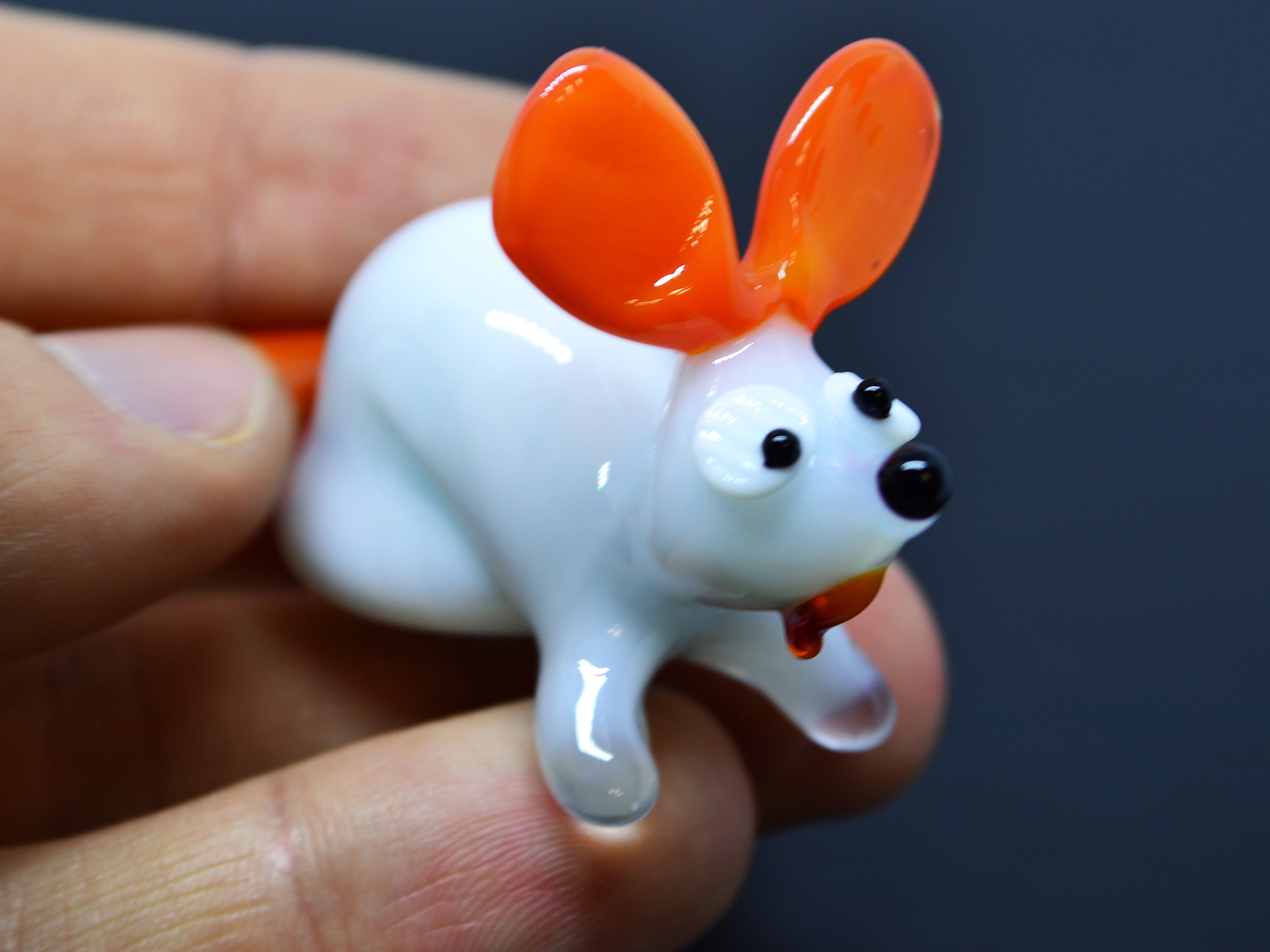 Glass Mouse Sculpture Mouse Figurines White Murano Mice | Etsy