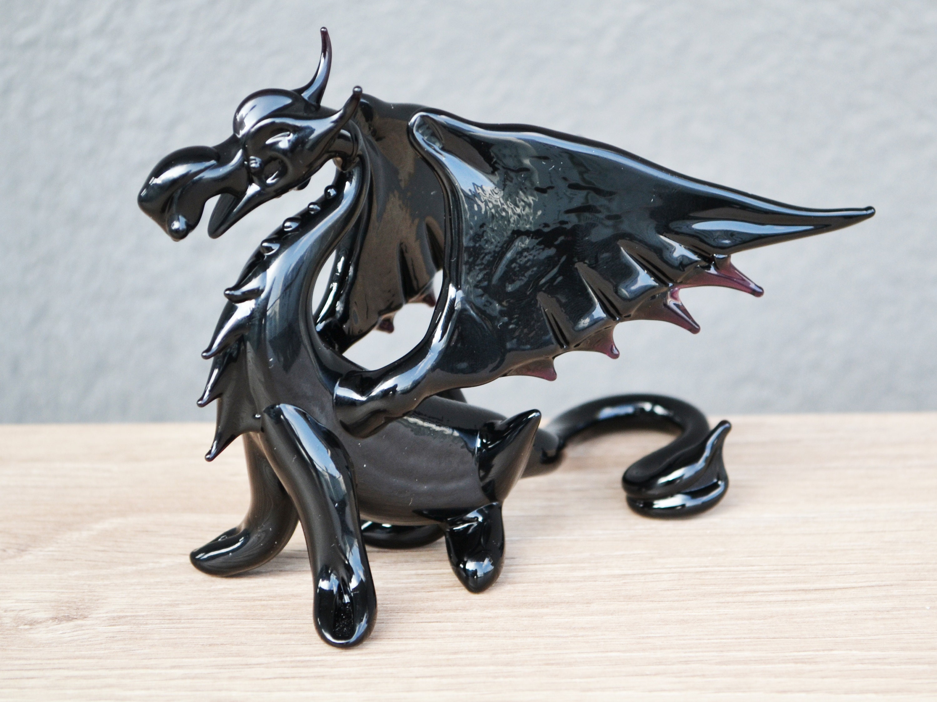 Glass Dragon Figurine Animals Glass Dragon Miniature Art Glass - Etsy