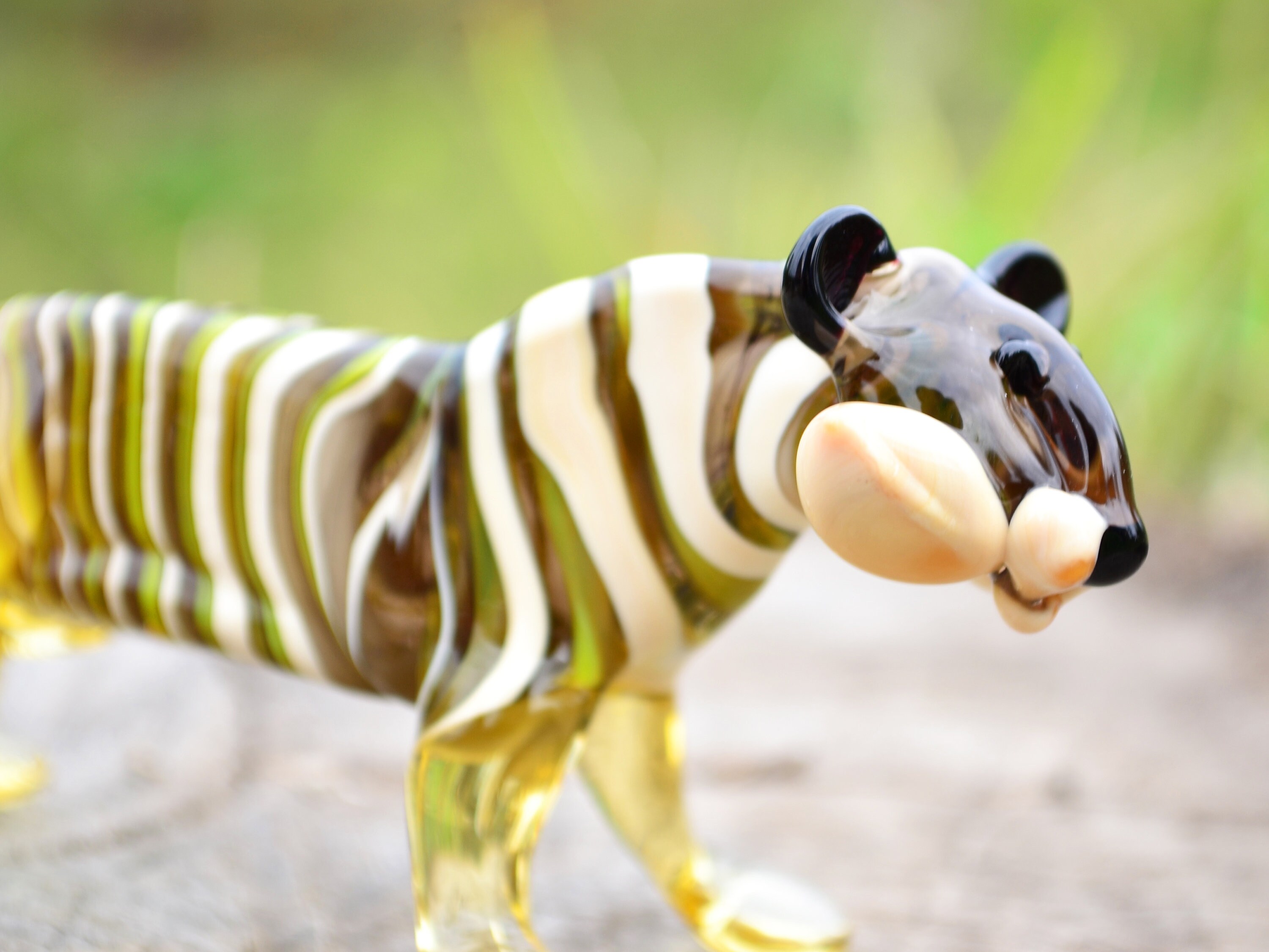 Glass Tiger Figurine Hand Blown Tiger Animals Glass Tiger - Etsy