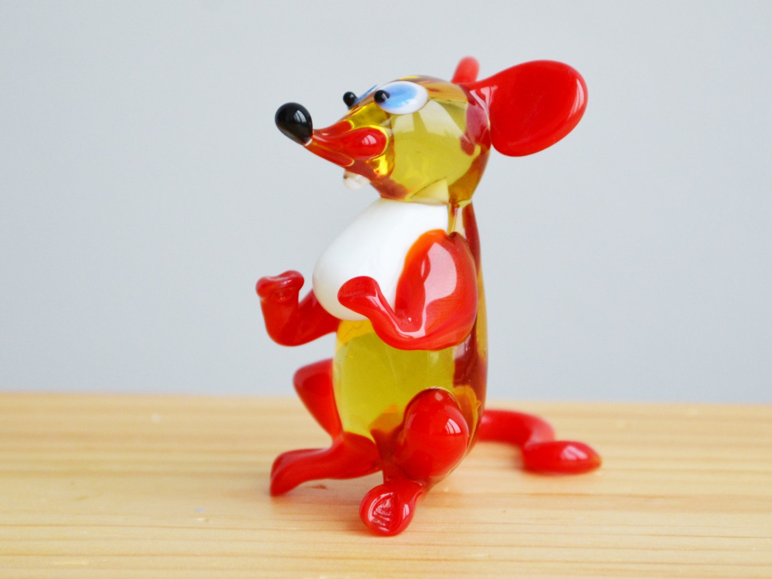 Red Glass Mouse Figurine Mouse Animals Glass Red Mouse | Etsy