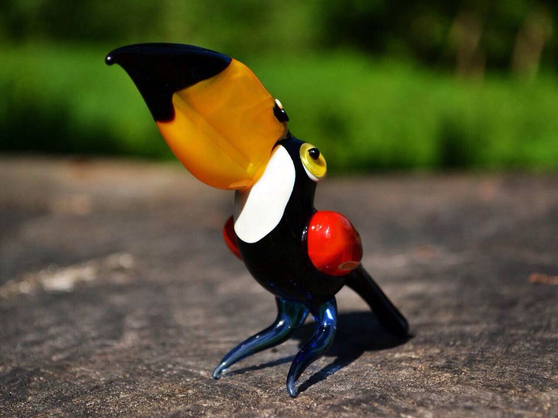Glass Toucan Bird Figures Animal Collectible Figurine Toucan - Etsy