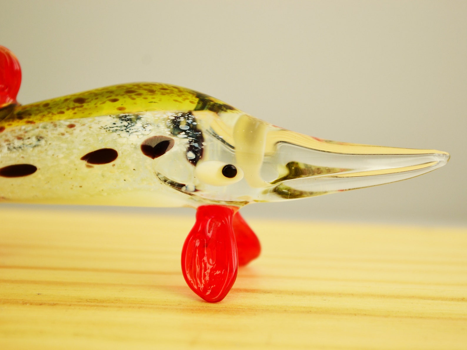 Glass Pike Fish Figurine Aquarium Large Red Fish Christmas | Etsy