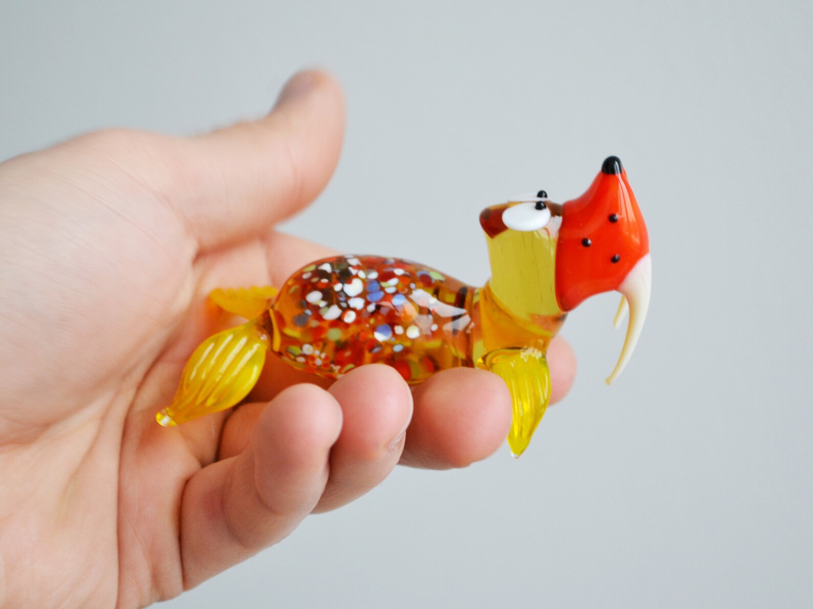 Yellow Glass Walrus Figurine Animals Glass Walrus Sculpture - Etsy