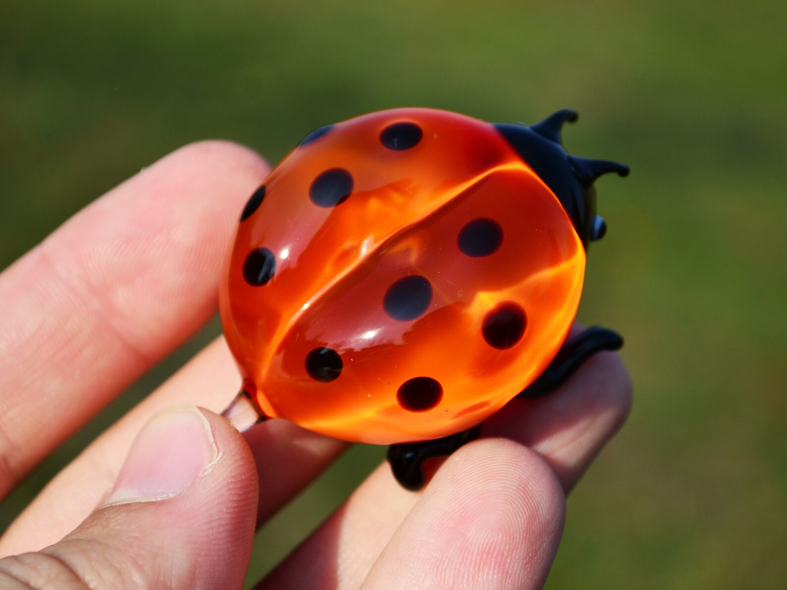 2.2 Inch Glass Ladybug Figurines Blown Dollhouse Ladybug - Etsy