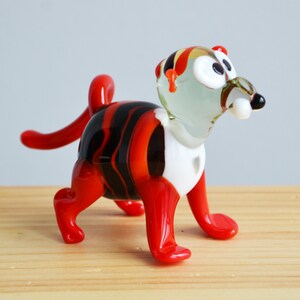Red Tiger Glass Figurine Hand Blown Tiger Animals Glass Tiger Sculpture ...