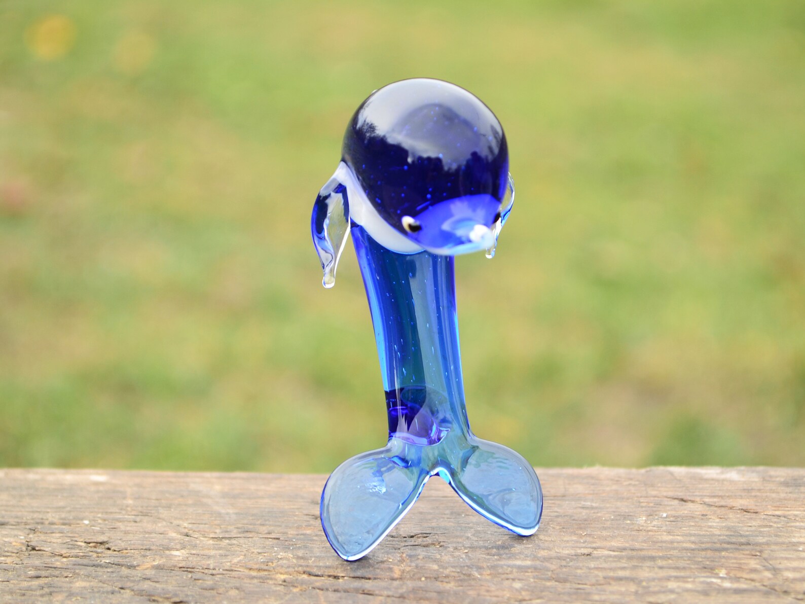 Blue Glass Dolphin Figurine Blown Animals Glass Dolphins | Etsy