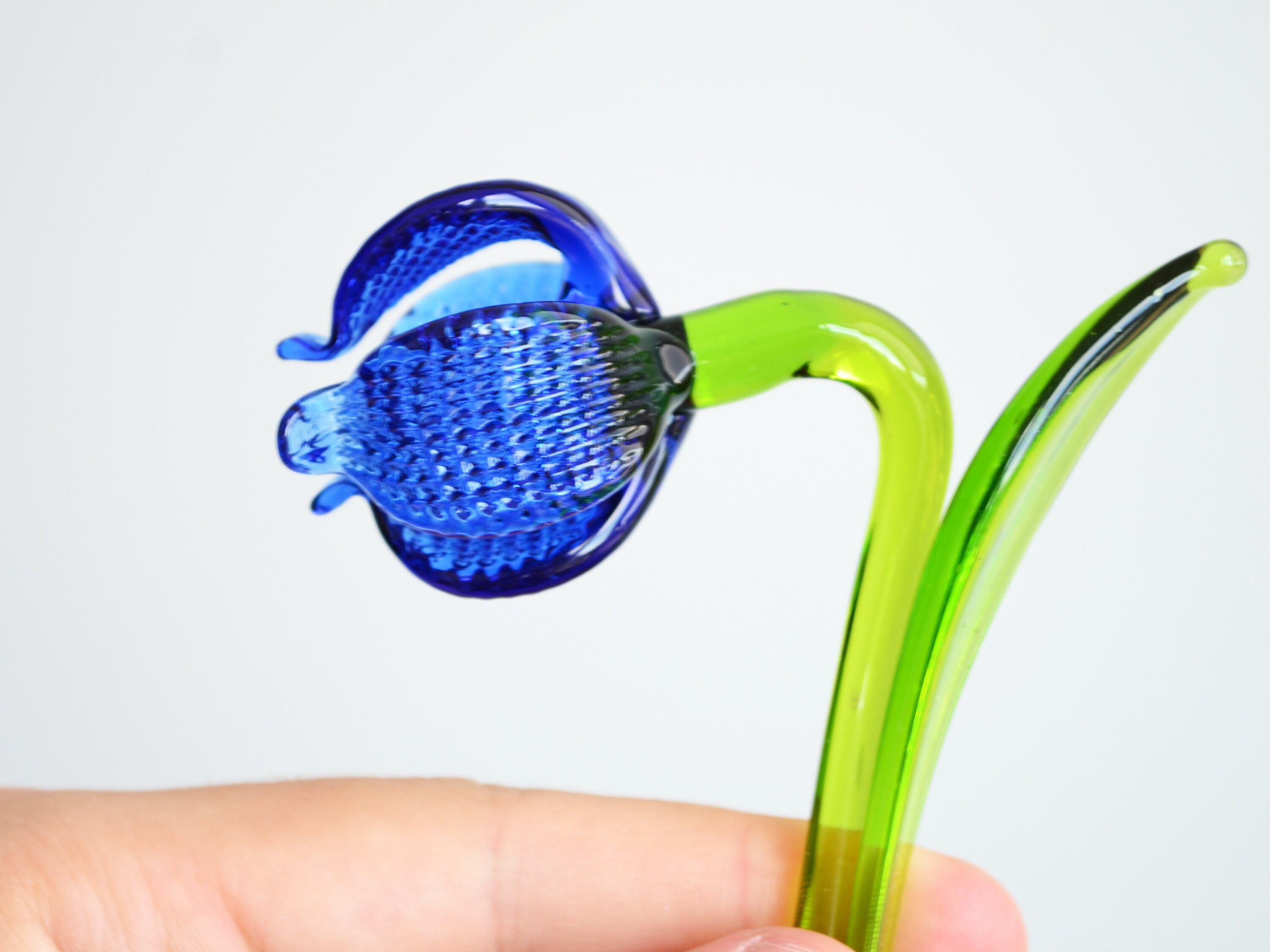 Blue Glass Bell Flower Murano Garden Flower Miniatures Figure - Etsy