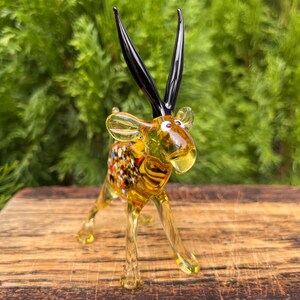 Yellow Glass Goat Figurines, Blown Glass Goat Ornament, Goat Gifts for ...