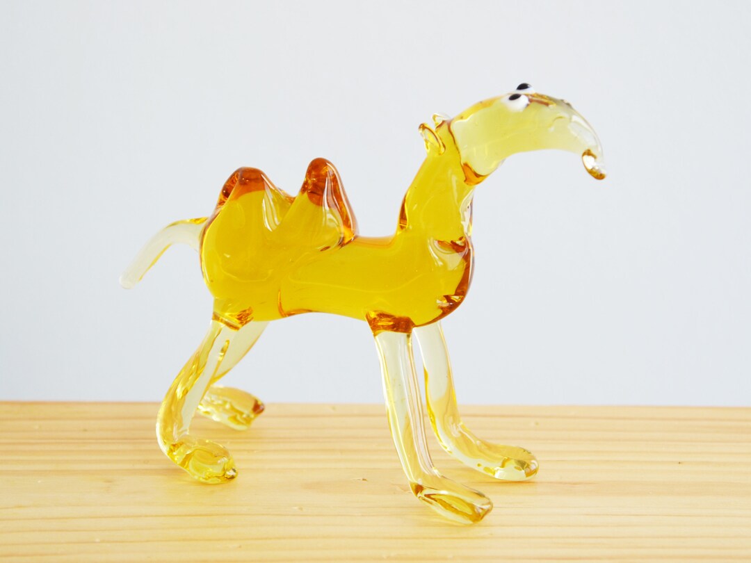 Yellow Glass Camel Figurine Blown Camel Sculpture Collectible Camel ...