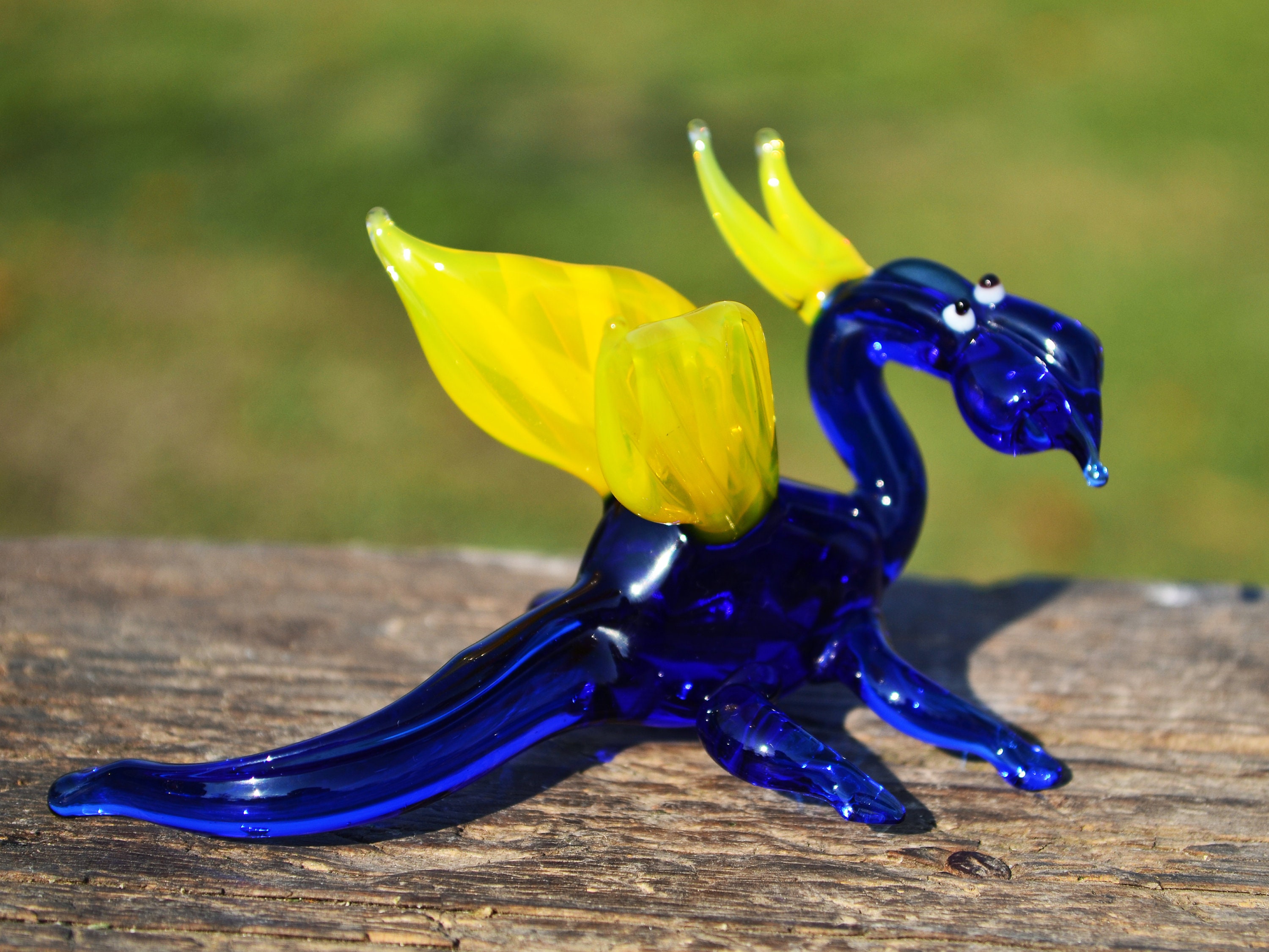 Collectible Dragon Glass Figurines Dragon Sculpture Artisan | Etsy