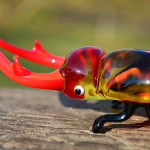 Red Glass Bug Figurine Animals Glass Bug Miniature Art Glass Blown Bug ...