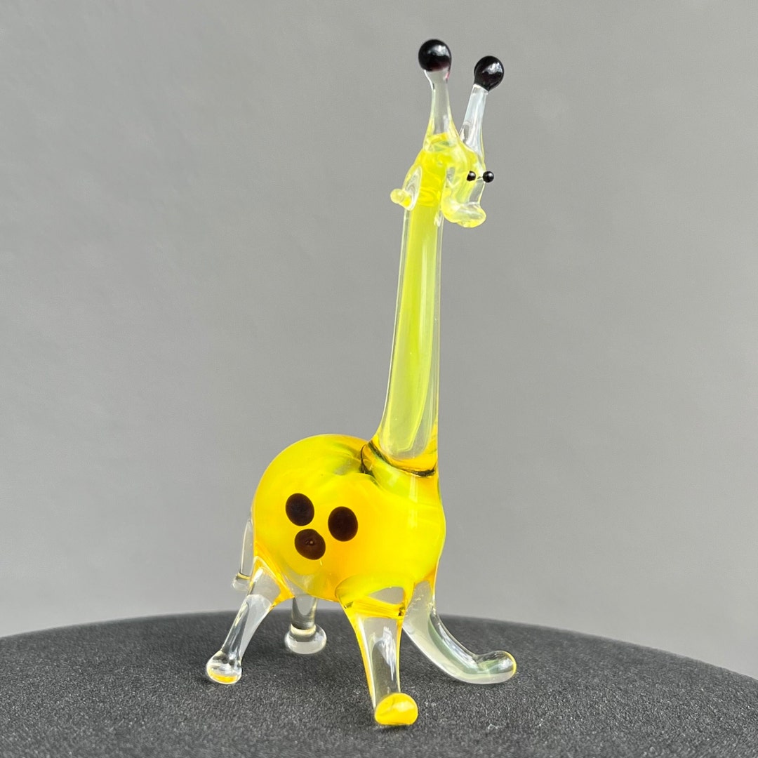 Art Glass Giraffe Statue Figurine Blown Glass Giraffe Gifts Micro Glass ...