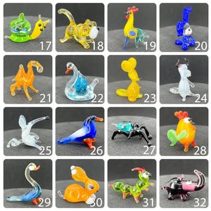 Small Glass Animals Miniature Mini Figurines Glass Animals Tiny Little ...