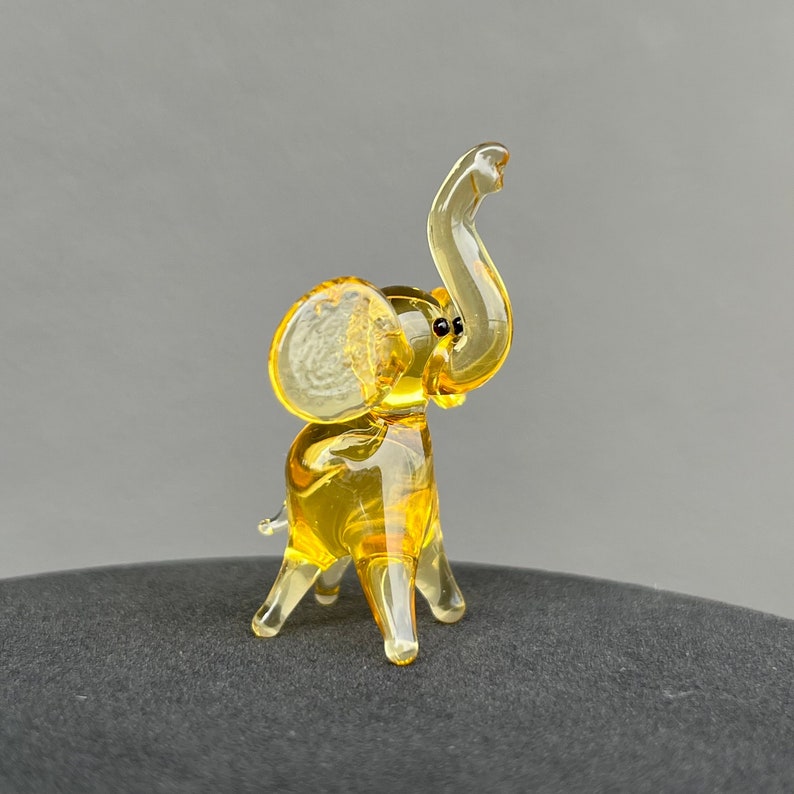 Mini Glass Elephant Figurine – Tiny Elephant – Dollhouse Animal ...