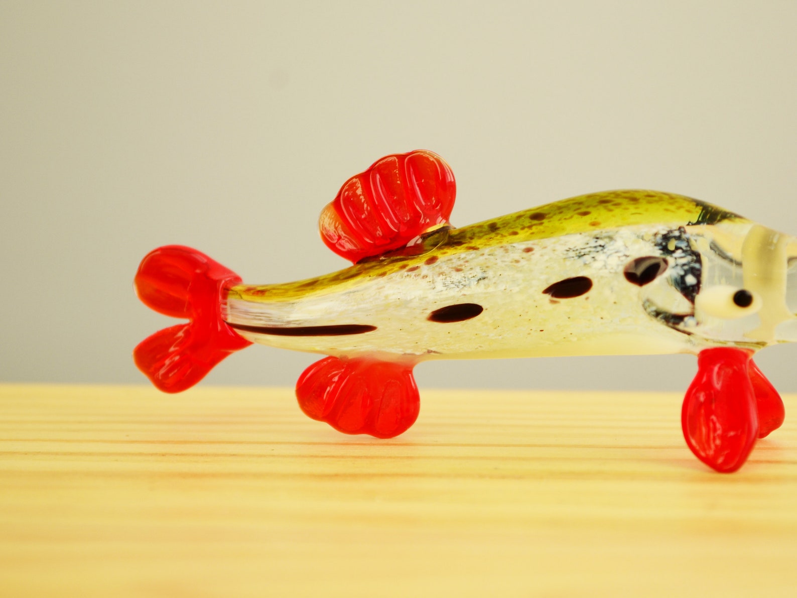 Glass Pike Fish Figurine Aquarium Large Red Fish Christmas | Etsy