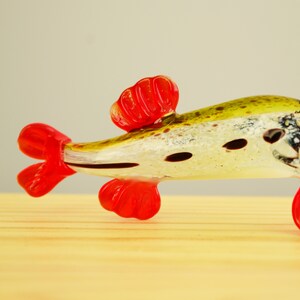Glass Pike Fish Figurine Aquarium Large Red Fish Christmas Ornaments ...