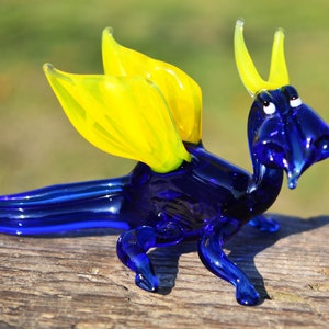 Collectible Dragon Glass Figurines Dragon Sculpture Artisan | Etsy
