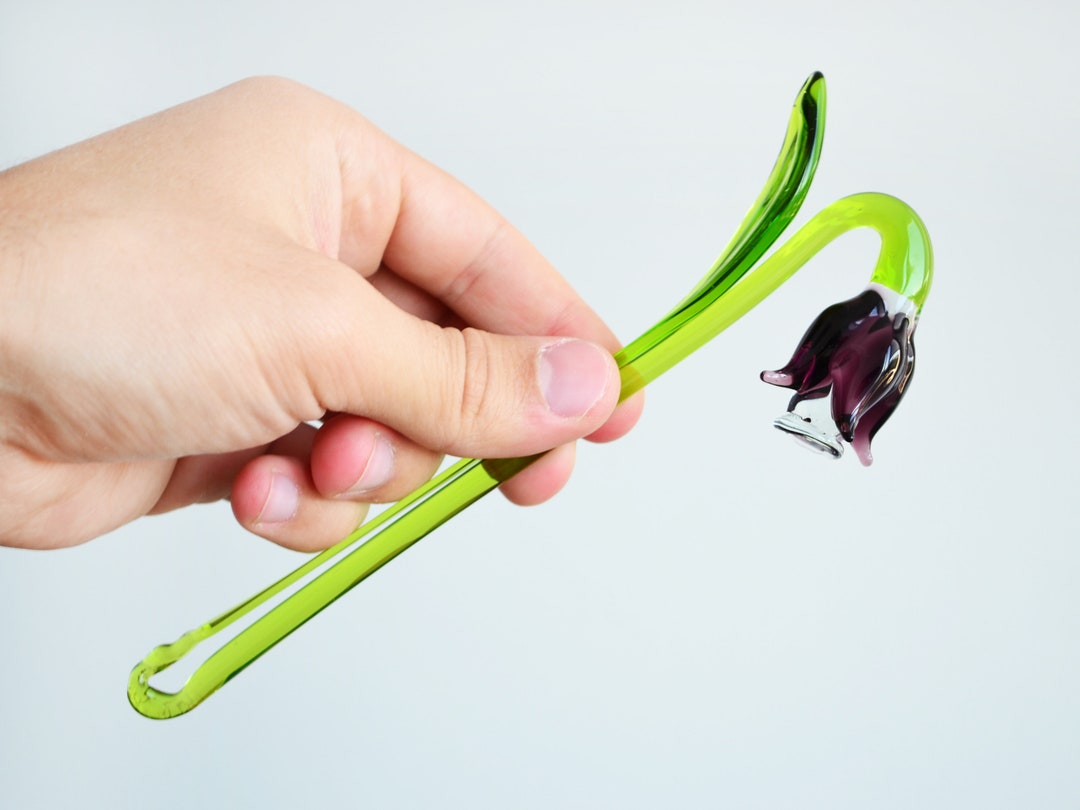 Purple Glass Bell Flowers Figurine Blown Flower Sculpture - Etsy