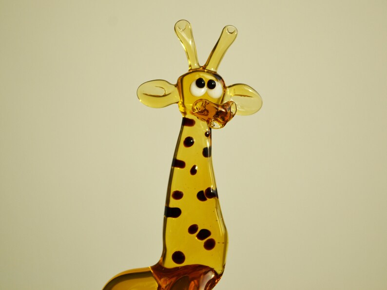Blown Glass Giraffe Figurine Animals Glass Giraffe Miniature Art Glass ...