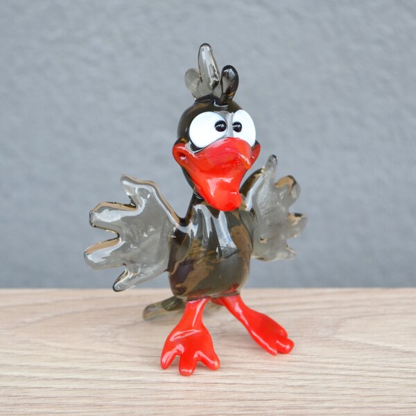 Glass Crow Figurine - Etsy