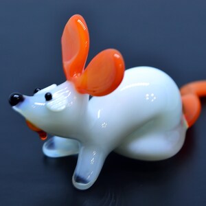 Glass Mouse Sculpture Mouse Figurines White Murano Mice - Etsy