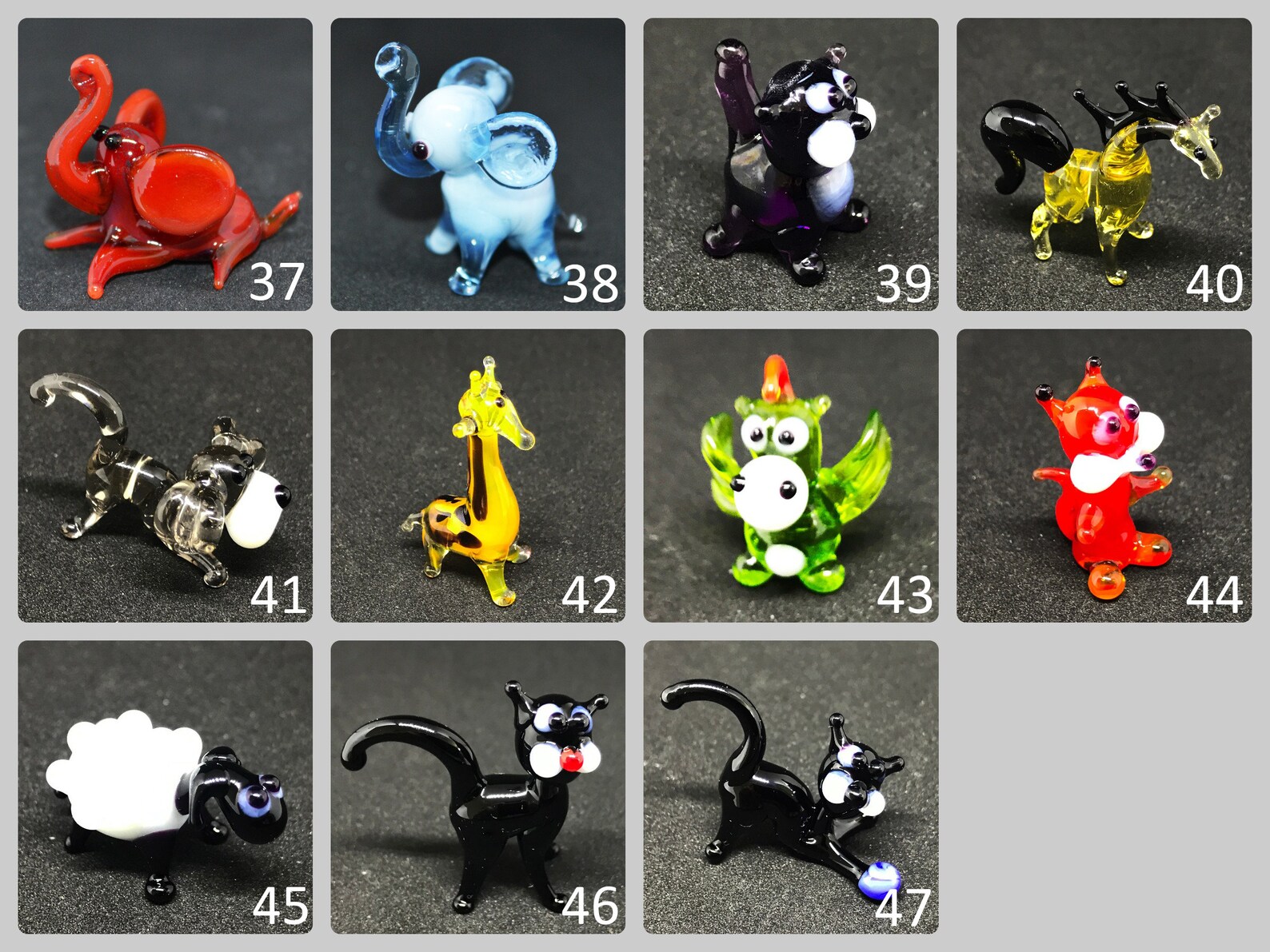 Small Glass Animals Miniature Mini figurines glass animals | Etsy