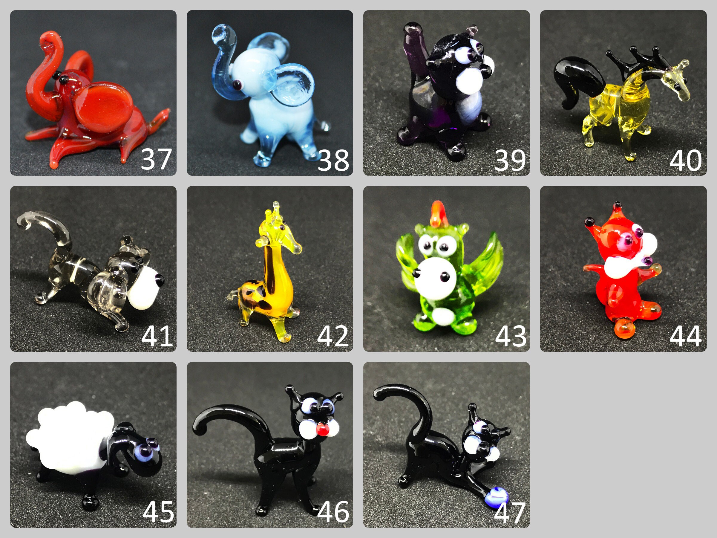 Small Glass Animals Miniature Mini figurines glass animals | Etsy