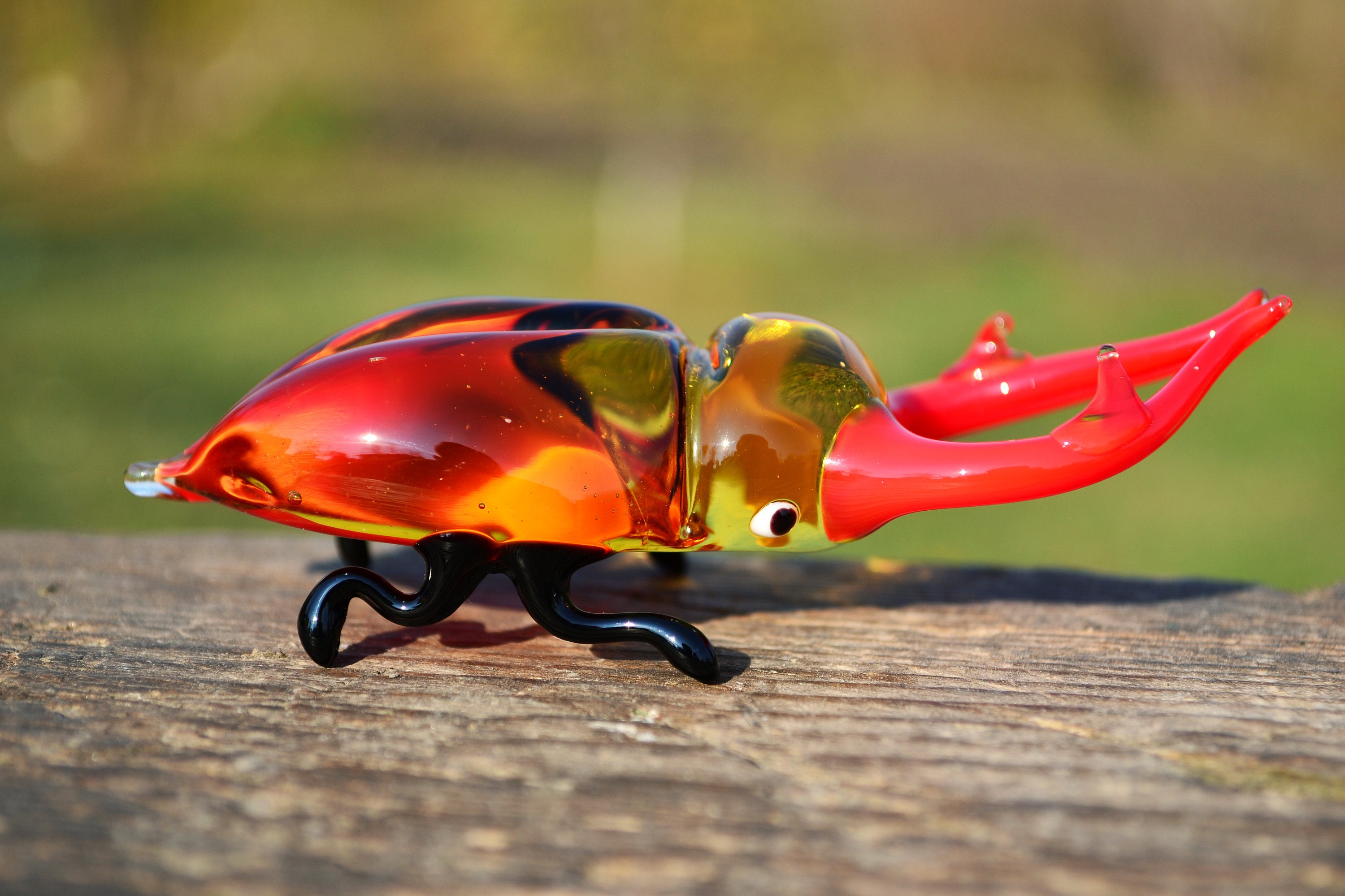 Red Glass Bug Figurine Animals Glass Bug Miniature Art Glass - Etsy