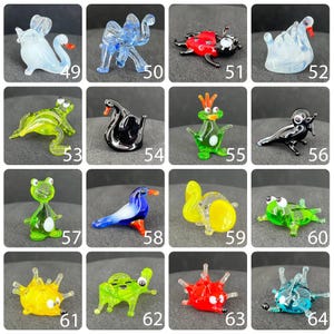 Small Glass Animals Miniature Mini Figurines Glass Animals Tiny Little ...